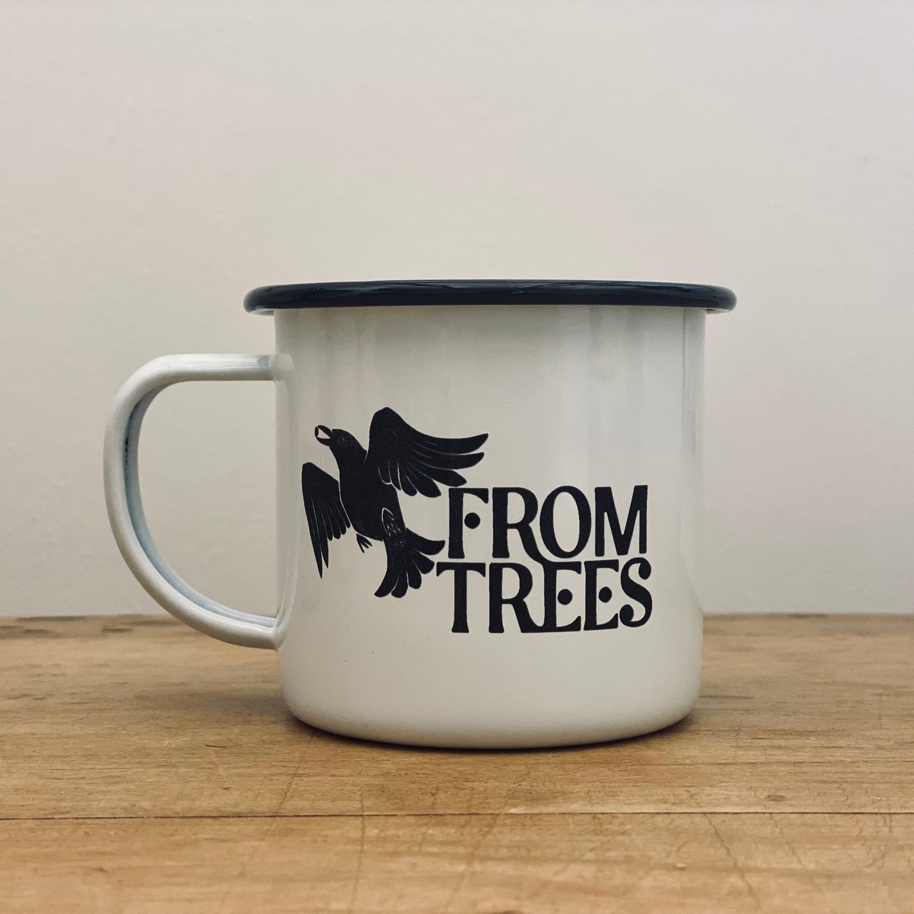 Enamel cup . jay bird design – fromtrees
